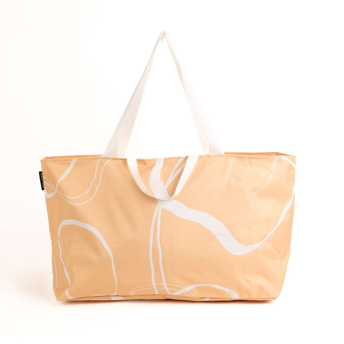 Water-Resistant Extra-Large Beach Bag with Zipper - Lines in the Sand ...