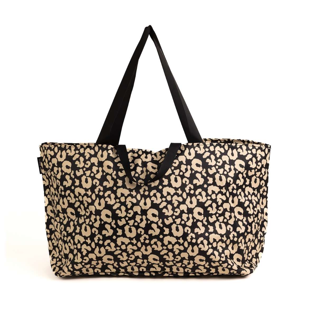 Water-Resistant Extra-Large Beach Bag with Zipper - Leopard Print ...